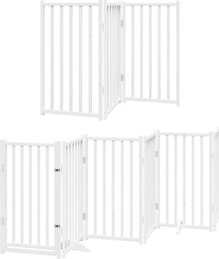 Zábrana pro psy s dvířky skládací 12 panelů bílá 600 cm topol 3155707