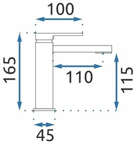 REA-B6555 - Umyvadlová baterie VERSO 16,5 cm broušená zlatá
