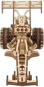 Ugears 3D dřevěné mechanické puzzle Závodní auto (dragster) / od 14 le