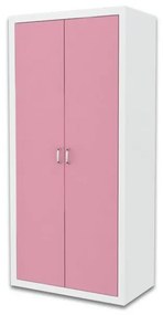 Dětská šatní skříň FILIP, color, bílý/růžový