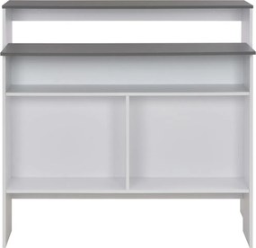 Barový stůl se 2 stolními deskami bílý a šedý 130 x 40 x 120 cm 280221