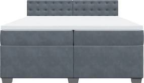Box spring postel s matrací tmavě šedá 200x200 cm samet 3288715