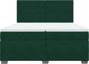 Box spring postel s matrací tmavě zelená 200x200 cm samet 3290999