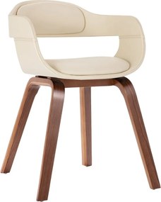 vidaXL Jídelní židle ohýbané dřevo a textil [327330] Barva: Bílá