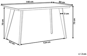 Zahradní stůl hliníkový 140 x 80 cm šedý MILETO Beliani