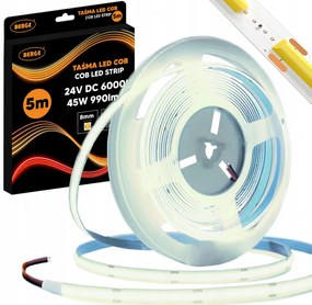 BERGE LED pásek COB Neon 24V - 480D - 9W/m - IP20 - 990lm - 5m - studená barva