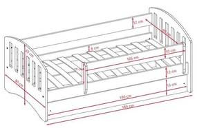 Ourbaby Classic Greyhead postel + úložný prostor 160x80 cm bílá