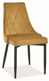 Jídelní židle Trix III Velvet, žlutá / černá