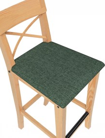 Potah na barovou židli Ingolf s čalouněným sedákem barva zelená látka pletený vzor