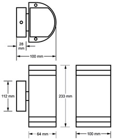 Venkovní nástěnné svítidlo KORTEK 2xGU10/30W/230V IP44 šedá