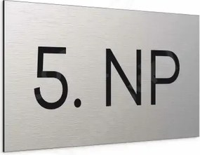 ACCEPT Označení podlaží "5. NP" - stříbrná tabulka - černý popis