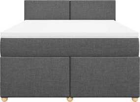 Box spring postel s matrací tmavě šedá 160x200 cm textil 3289025