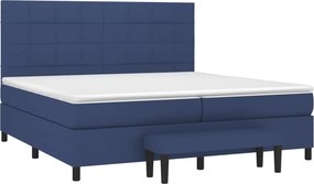 Box spring postel s matrací modrá 200x200 cm textil 3136627