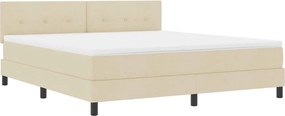 Postel s boxspringem s čelo Krémová 180 x 200 cm textil 3338711