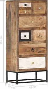 Komoda se zásuvkami 45 x 30 x 105 cm masivní recyklované dřevo 286508