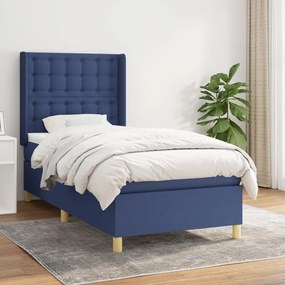 vidaXL Box spring postel s matrací 90x190 cm textil [3132279] Barva: Modrá