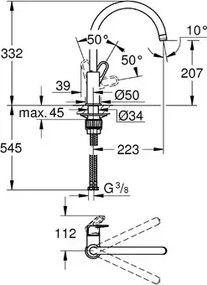 Grohe BauFlow - Dřezová baterie chrom