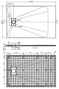 BPS-koupelny Obdélníková akrylátová sprchová vanička HYD-OSV-JUKO 140x90 černá