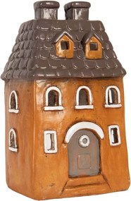 Cihlový domek svícen na čajovou svíčku Homely - 23*17*37 cm