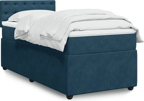 Box spring postel s matrací modrá 90 x 200 cm samet 3289942