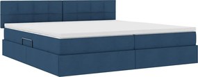 Postel s úložným prostorem a matrací Modrá 200 x 200 cm Samet 3370535