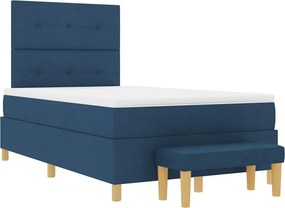 Postel s boxspringem s čelo Modrá 190 x 120 cm textil 3344288