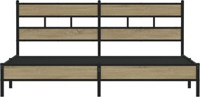 Kovový rám postele bez matrace dub sonoma 180 x 200 cm 3308495