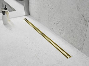 Mexen Flat 360° Slim sprchový žlab 90 cm, zlatá matná, 1A41090