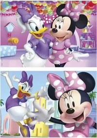 EDUCA Dřevěné puzzle Minnie a Daisy / 2x50 dílků / od 4 let