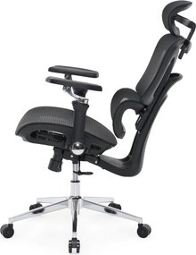 Kancelářská ergonomická židle PORTE — síťovina, černá