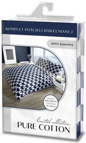 Bavlněné ložní prádlo 160x200 Pure 07 geometry navy grey Faro