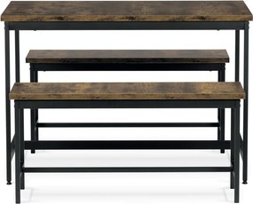 Jídelní set 1+2, rozměr stolu, rozměr lavice 98x30x47, MDF, barva staré dřevo (110 x 60) cm