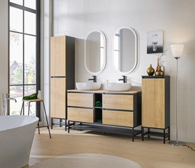 Comad Spodní rozšiřovací díl pro umyvadlové skříňky s deskou Monako Grey Oak 20 šedá