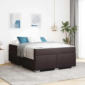Rám postele s matrací Tmavě hnědá 140 x 200 cm textil 3399190