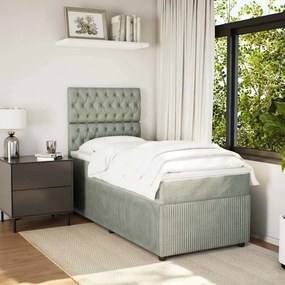 Box spring postel s matrací světle šedá 80 x 200 cm samet 3294496