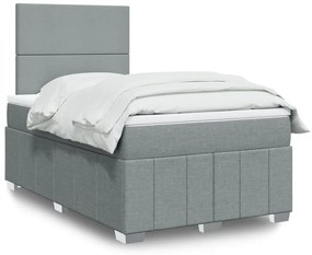 Box spring postel s matrací světle šedá 120x190 cm textil 3291600