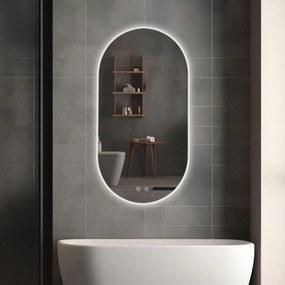 Tutumi Oválné zrcadlo 50x90 cm s regulovatelným LED osvětlením HOM-05524