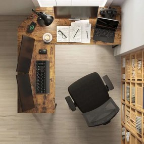 Rohový kancelářský stůl BRAGA Rustic