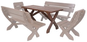 Drewmax MO111 stůl - Zahradní stůl z masivního smrkového dřeva 150x65x72cm - Ořech