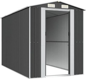 Zahradní kůlna antracitová 192 x 357 x 223 cm pozinkovaná ocel 3147451