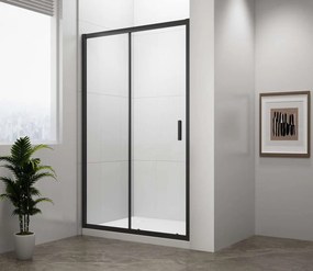 Polysan Easy Black - Sprchové dveře 110x190 cm, čiré sklo/matná černá EL1115B