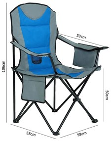 Kempingová židle FOTYN šedo-modrá