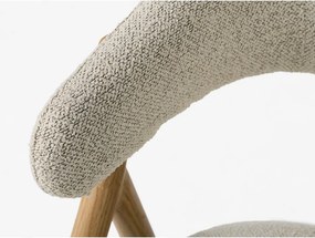 Krémové/v přírodní barvě čalouněné jídelní křeslo s područkami Frances – Unique Furniture