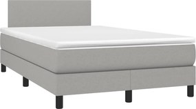 Box spring postel s matrací světle šedá 120x190 cm textil 3269709