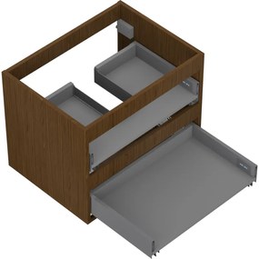 Mexen Box-A, závěsná skříňka 60 cm, 2 zásuvky, ořech, 91AX0-0600-470-2-86