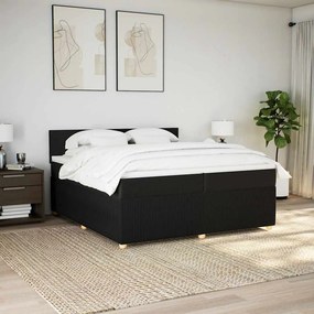 Box spring postel s matrací černá 200x200 cm textil 3289858
