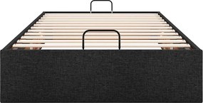 Osmanský rám postele bez matrací černá 80x200 cm textil 3310835