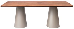 OnaDnes -20% Hnědý dubový jídelní stůl Marco Barotti 180 x 90 cm s matnou stříbrnou podnoží