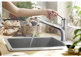 Hansgrohe Zesis M33 Dřezová baterie s vytažitelnou sprchou, 2jet, chrom 74820000