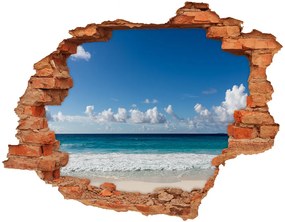 Wallmuralia Díra 3D ve zdi na stěnu Pláš Seychely 90x70 cm